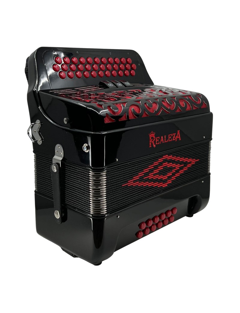 Acordeón Realeza 3R Negro con Rojo